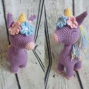 Hand Crafted | Other | Purple Crochet Unicorn Amigurumi | Poshmark